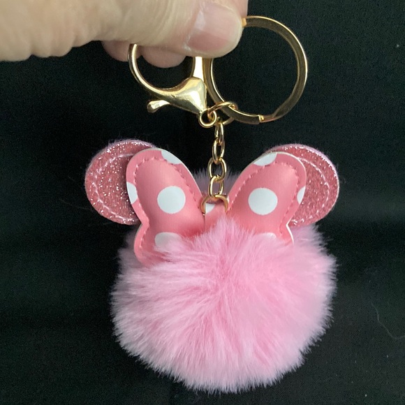 Disney | Accessories | Nwot Minnie Mouse Key Chain Polkadot Ears And ...
